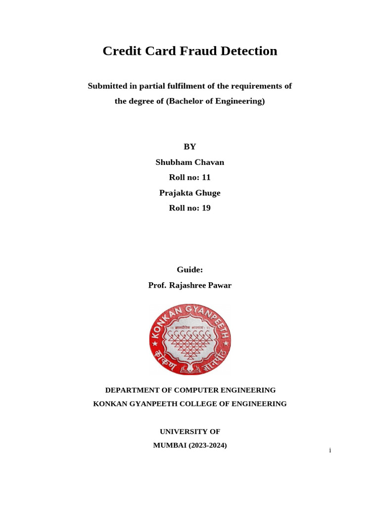 Credit Card Fraud Detection Report | PDF | Machine Learning | Credit Card