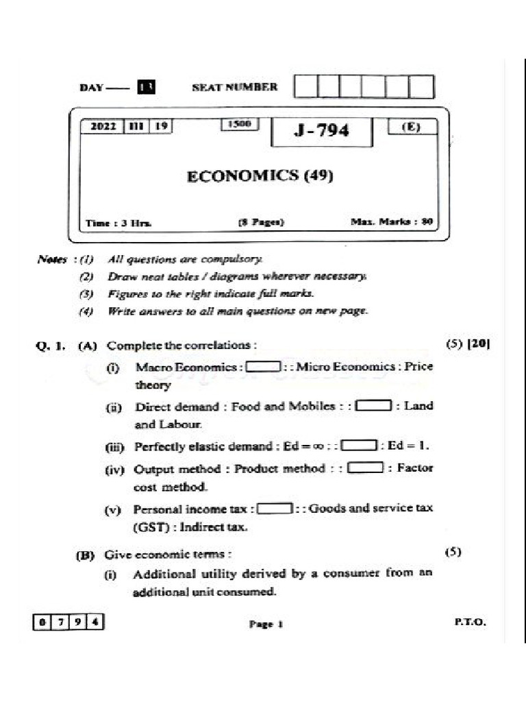 Eco Board Paper 2022 | PDF