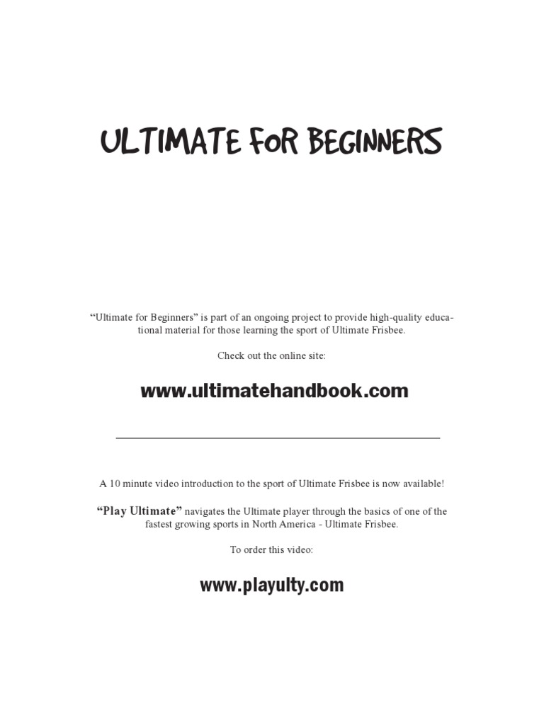 Ultimate Frisbee | PDF | Team Sports | Sports Rules And Regulations