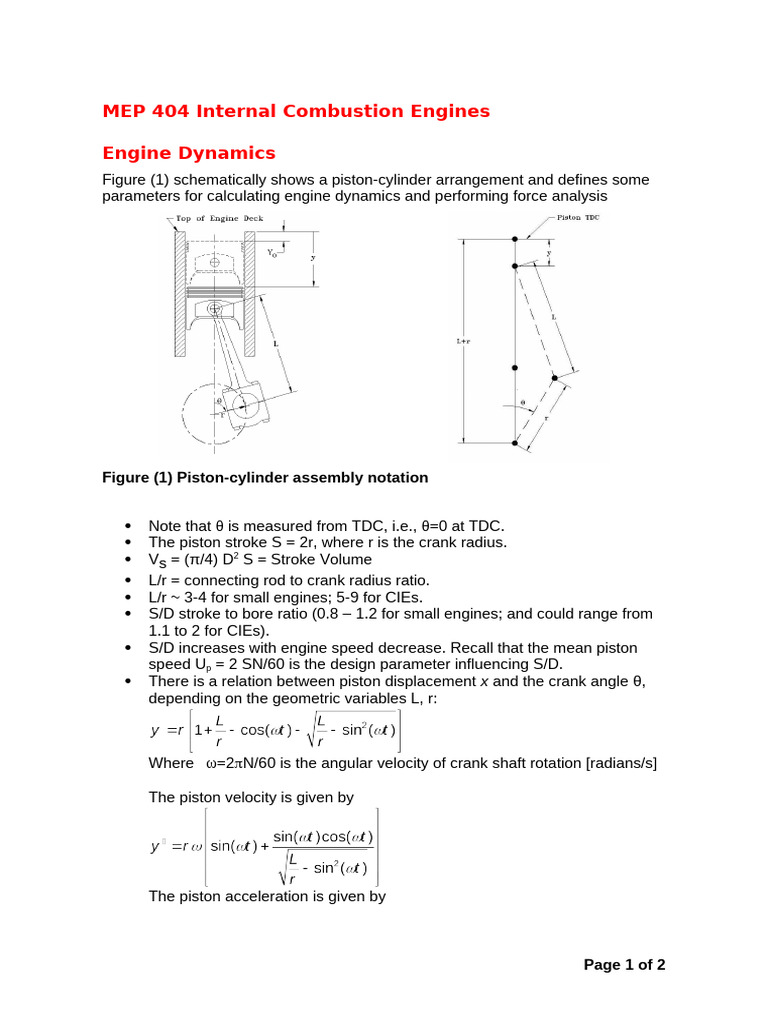 Engine Crank Mechanism | PDF
