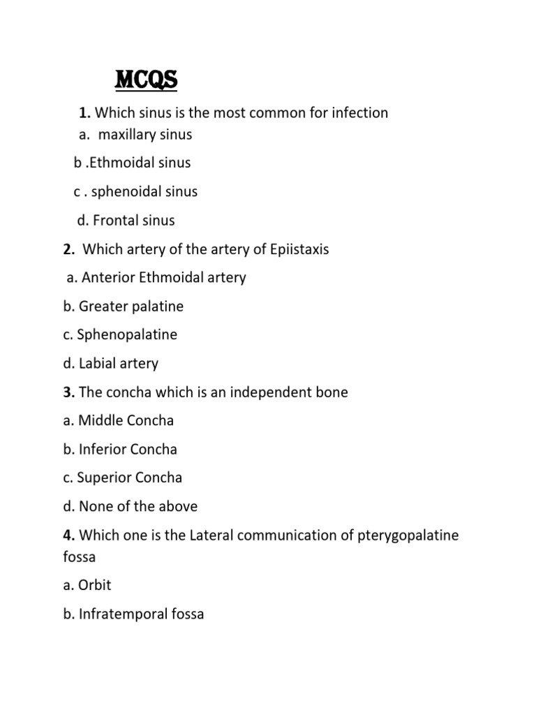 Head N Neck Mcqs | PDF