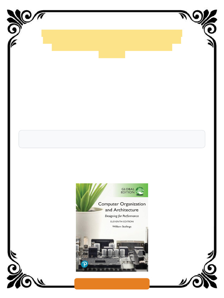 Computer Organization And Architecture. Designing For Performance. 11 ...