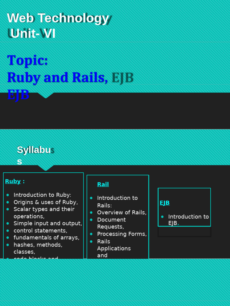 Ruby on Rails and EJB Overview Guide | PDF | Ajax (Programming ...