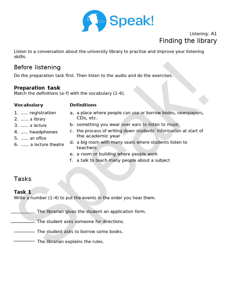 Listening Skills: University Library Guide | PDF