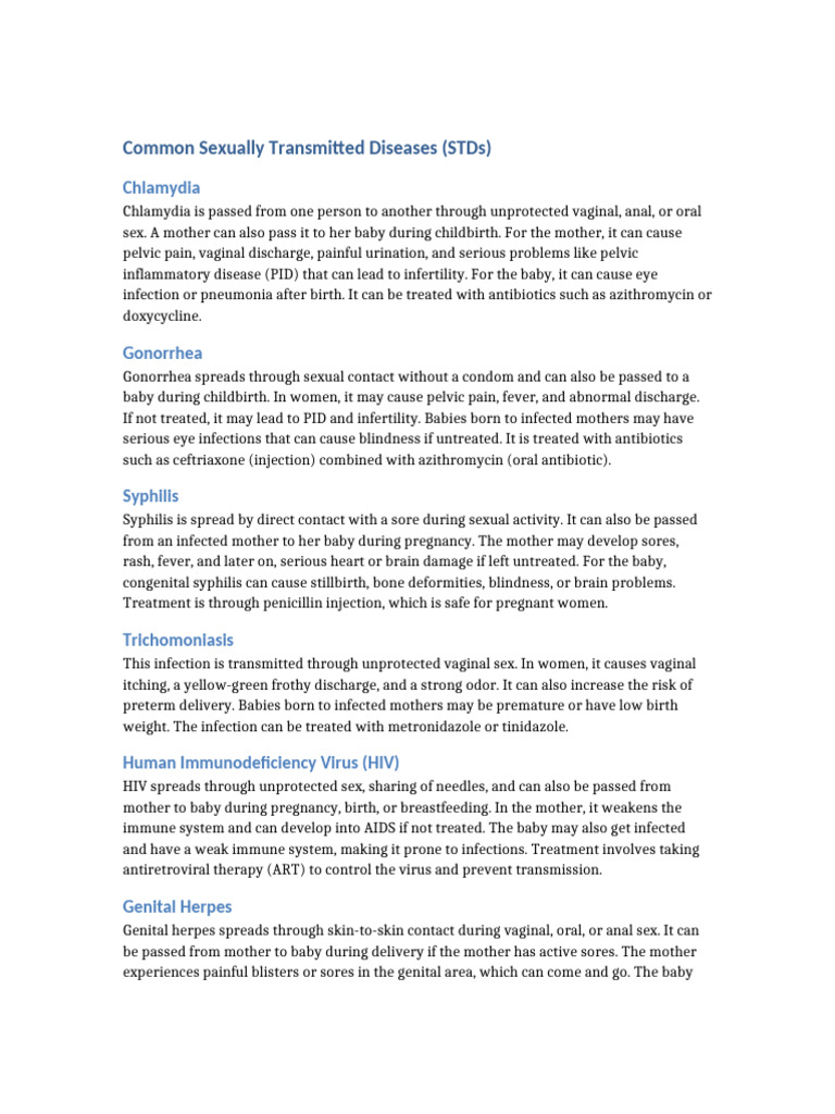 Common STDs | PDF | Candidiasis | Hepatitis
