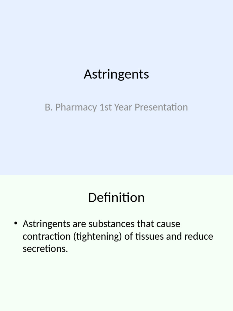 Astringents Styled Presentation | PDF
