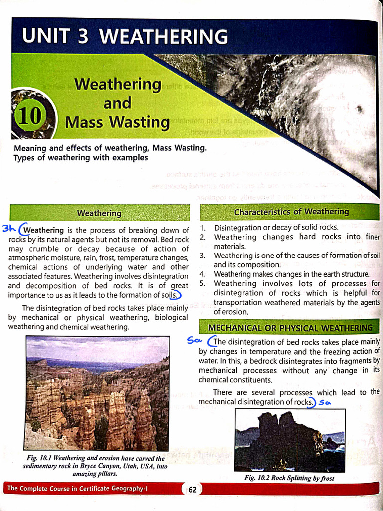 Chapter 10 - Weathering and Mass Wasting | PDF