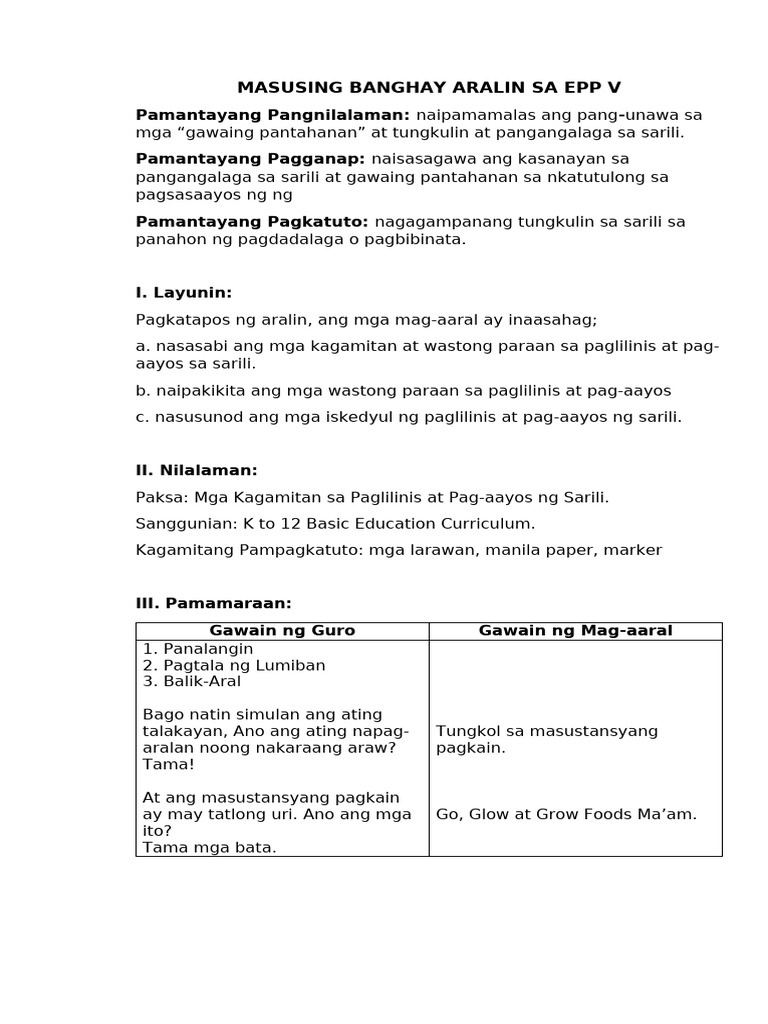 Masusing Banghay Aralin Sa Epp V_063424 | PDF