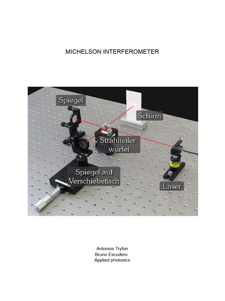 Michelson Interferometer Wavelength Measurement | PDF | Interferometry ...