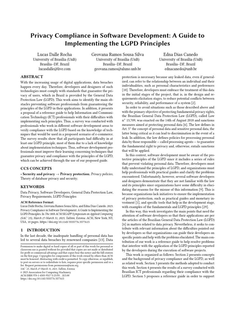 06 - Privacy - Compliance - in - Software - Development - LGPD | PDF ...