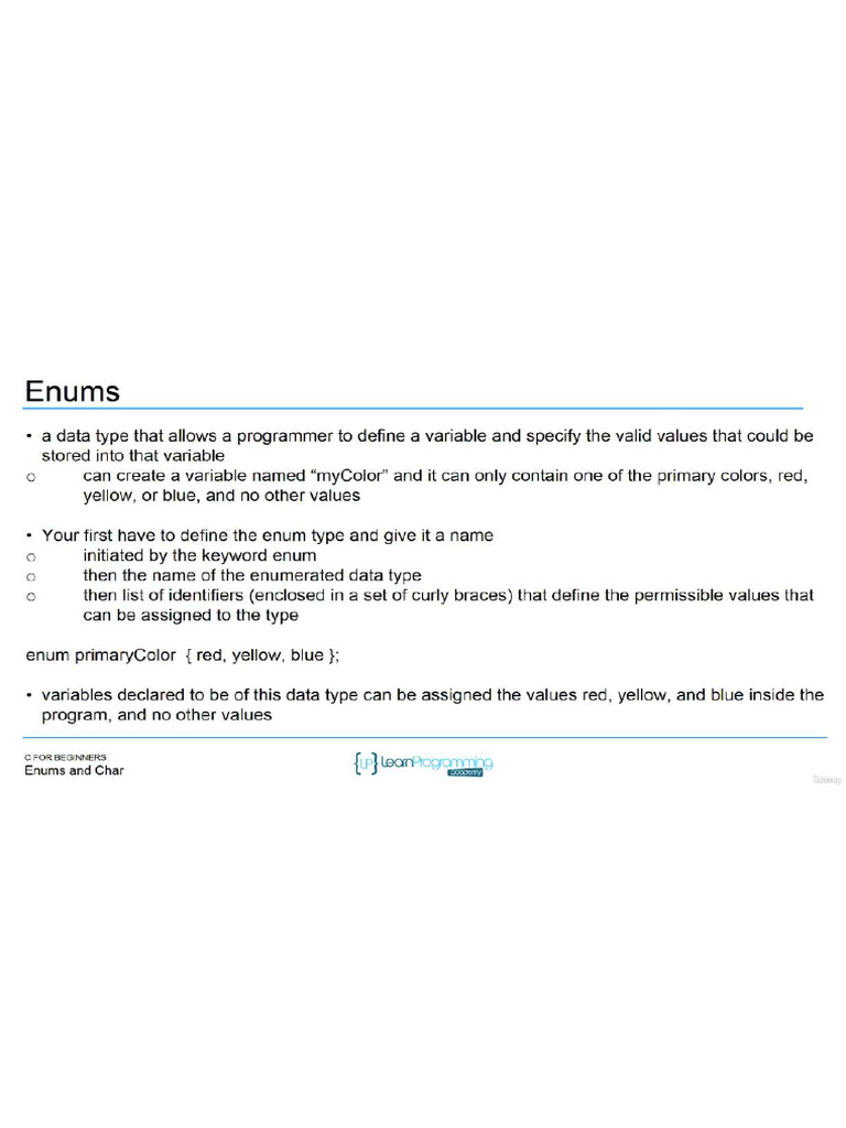 40-Enums and Chars | PDF