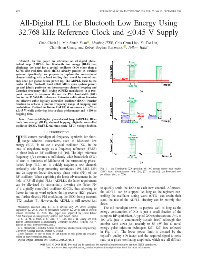 All-Digital PLL for Bluetooth Low Energy | PDF | Frequency Modulation ...