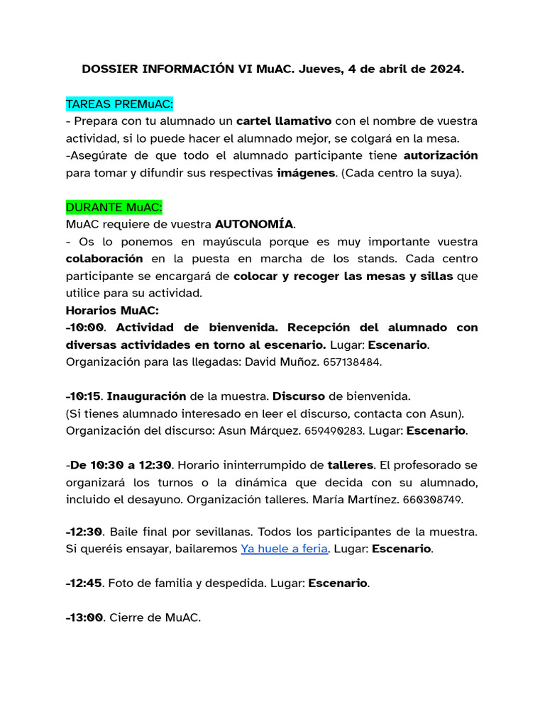 VI MuAC DOSSIER INFORMACIÓN | PDF