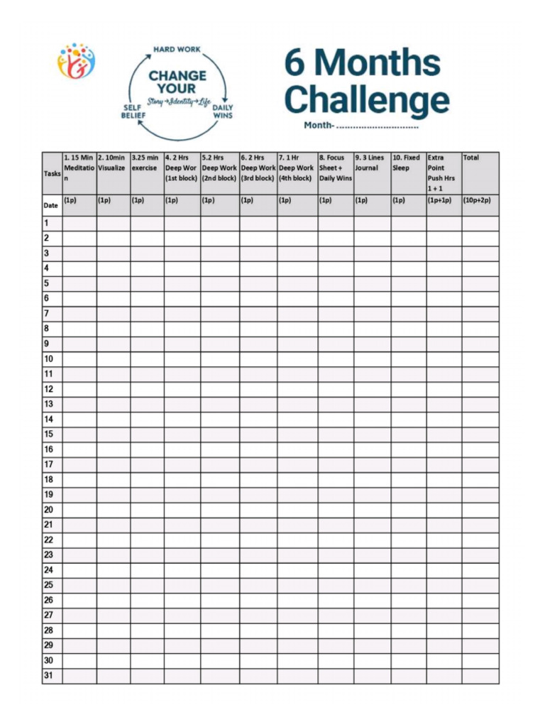 6 Months Challenge | PDF
