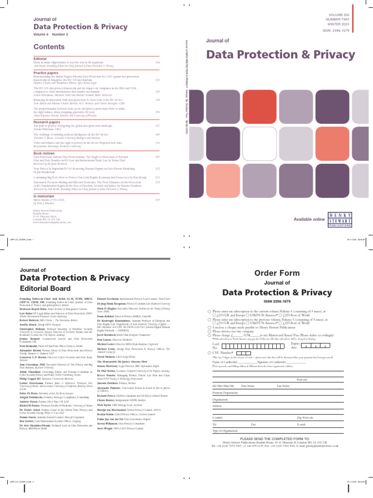 PDF of Vol.6.2, (Winter, 2023), Journal of Data Protection & Privacy ...