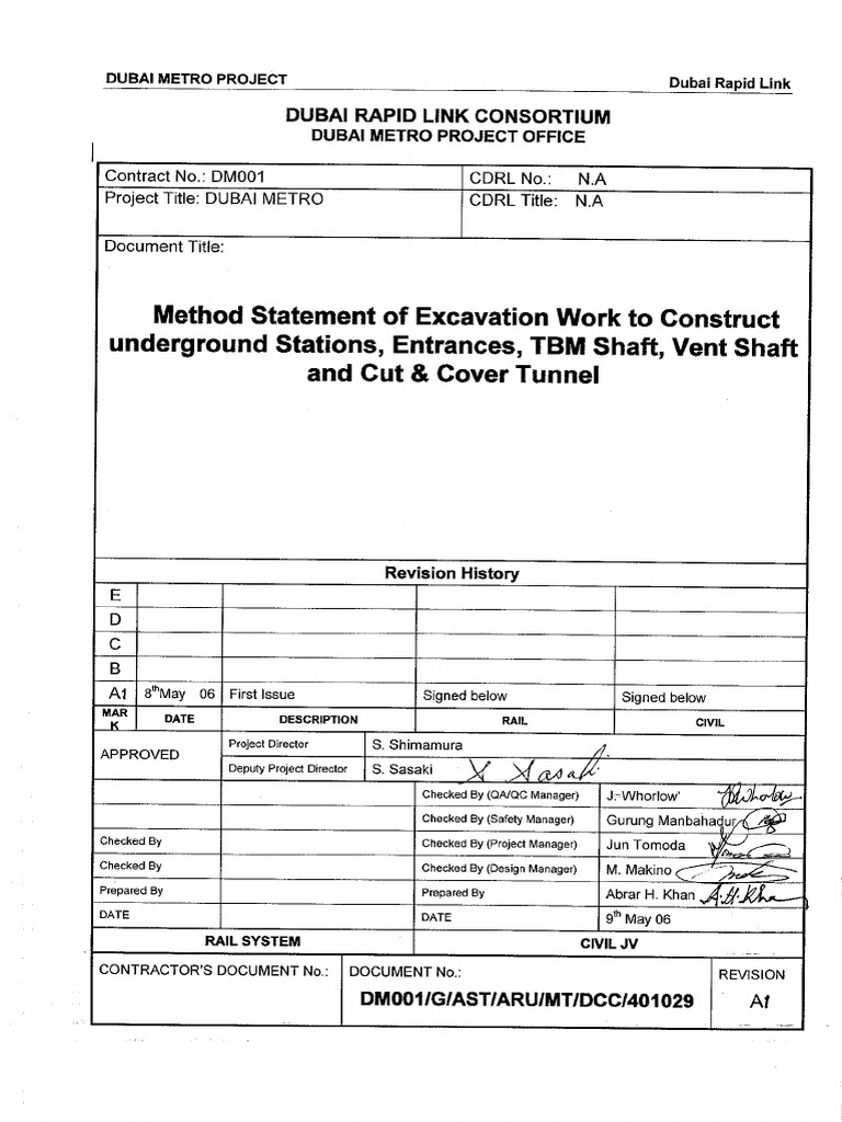 Method Statement of Excavation Work To Construct Underground Stations ...