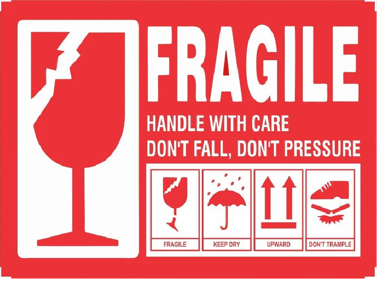 Fragile Sticker 8Inch by 6Inch | PDF