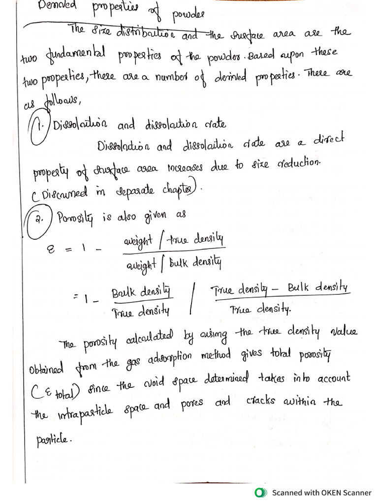 Derived Properties of Powder | PDF