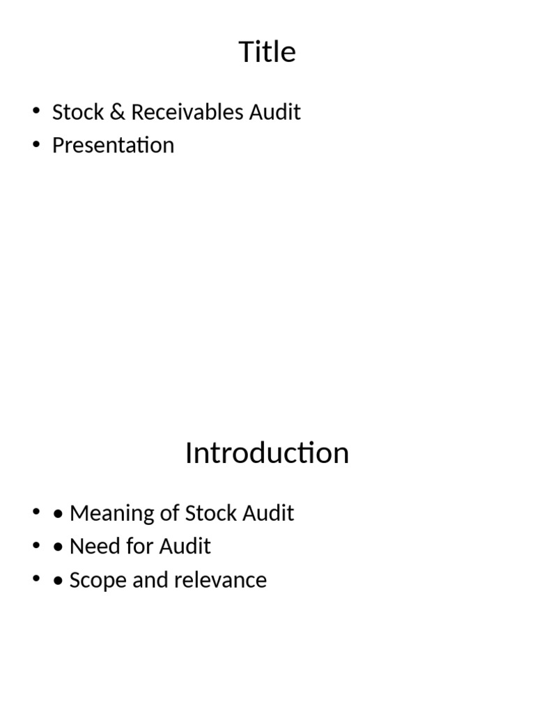 Stock Audit Presentation | PDF