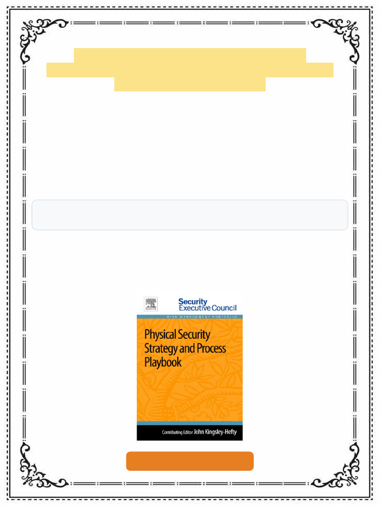 Physical Security Guidelines Template 1st Edition Bob Hayes (Eds ...