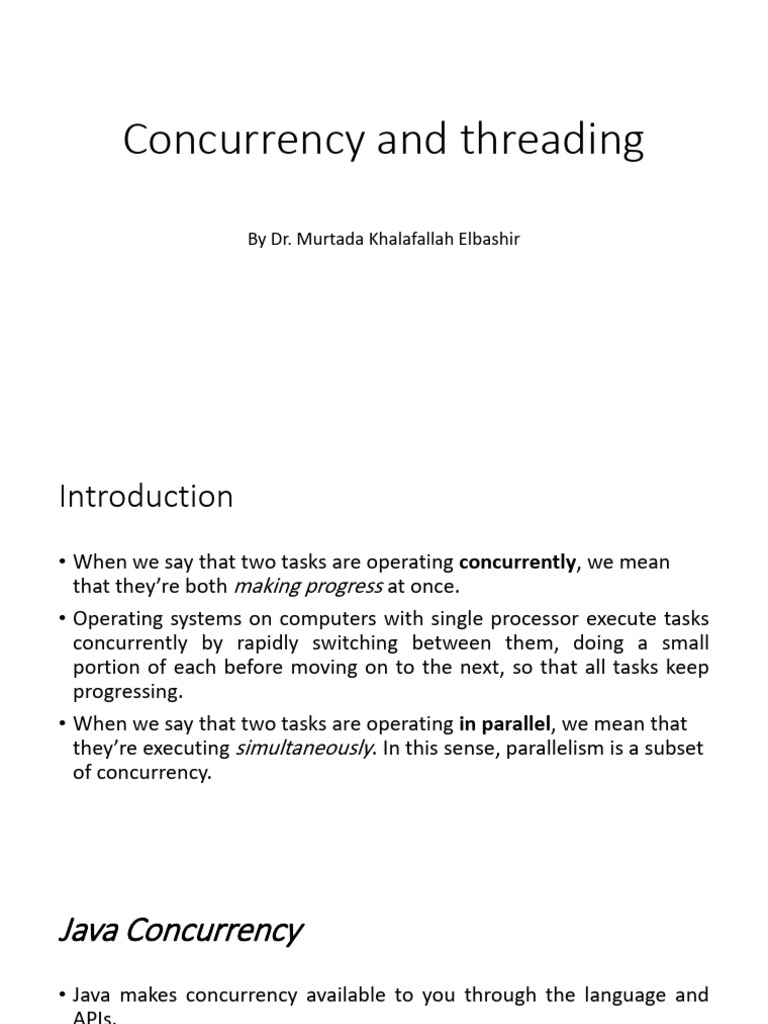 6-Concurrency and Threading | PDF | Thread (Computing) | Parallel Computing
