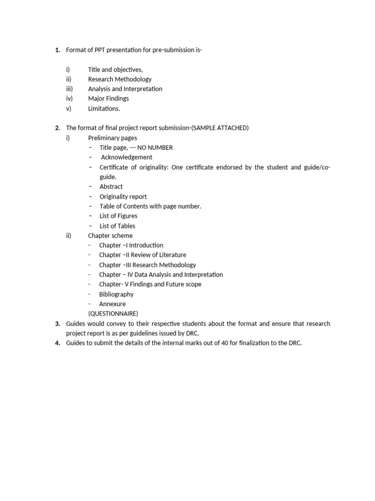 Format of PPT Presentation and Project Report | PDF