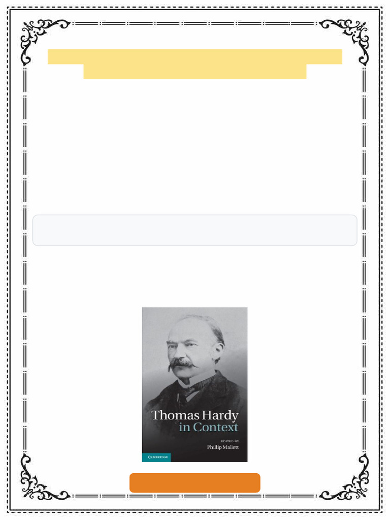 Thomas Hardy in Context Phillip Mallett ebook pro digital version | PDF ...