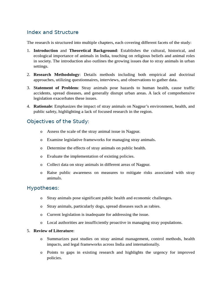 Stray Animal Management in Nagpur Study | PDF | Methodology