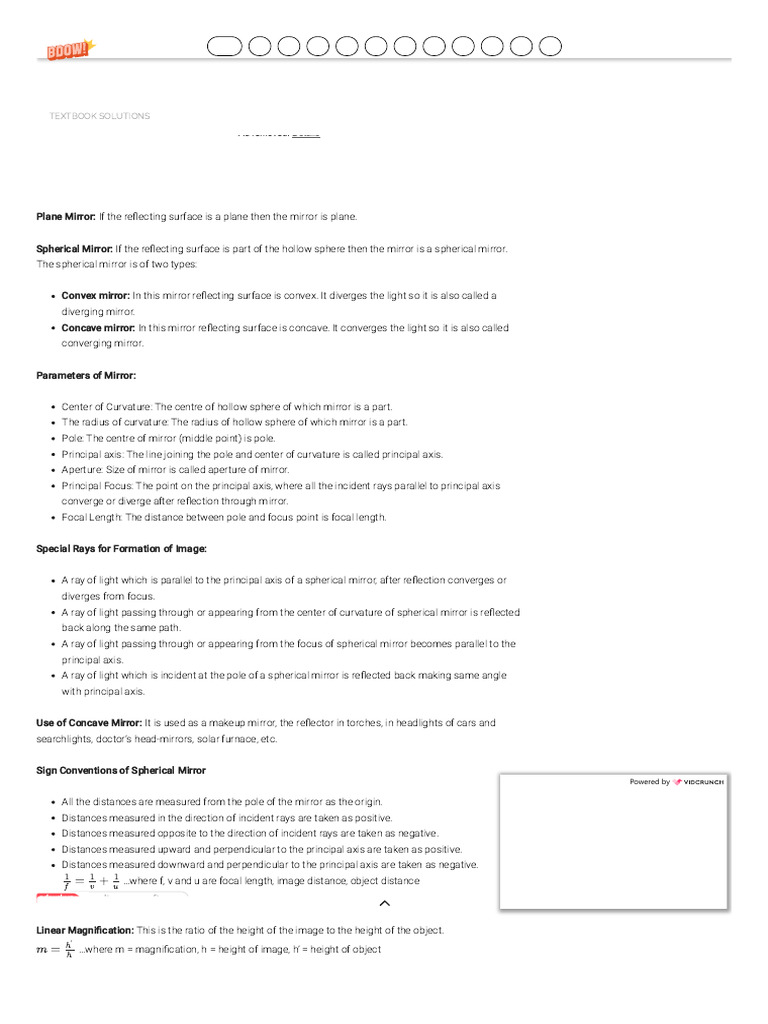 Light Reflection and Refraction Class 10 Notes Science Chapter 10 ...