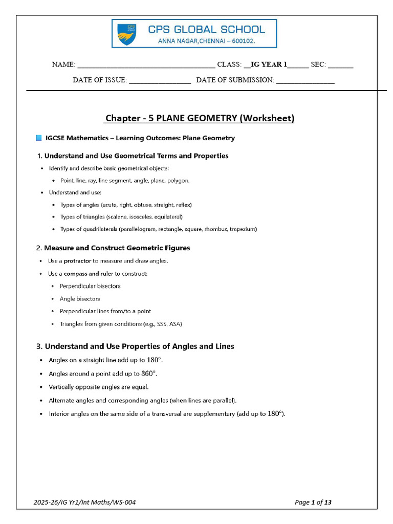 Plane Geometry | PDF