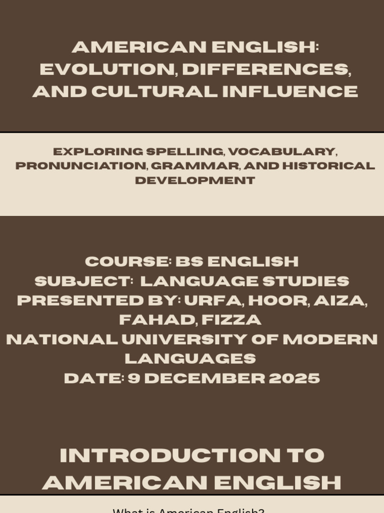 American English: Evolution & Differences | PDF | English Language ...