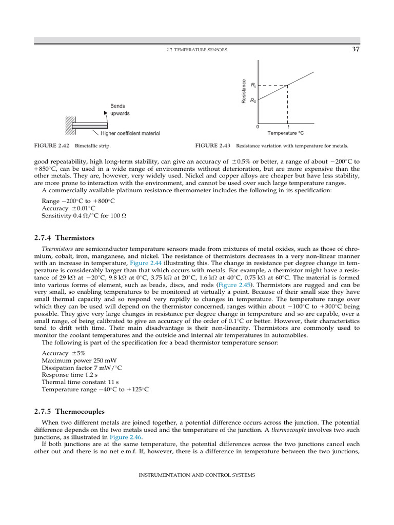 Overview of Temperature Sensors | PDF | Thermocouple | Thermometer