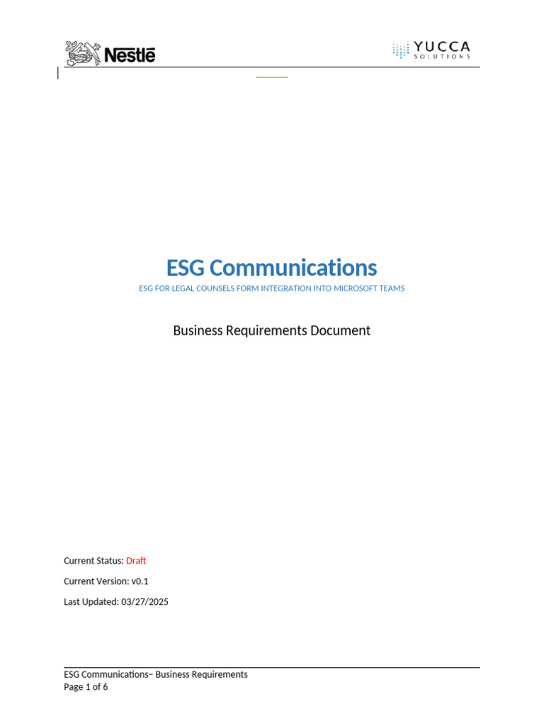 ESG Legal Counsel Form Integration | PDF | User Interface | Share Point
