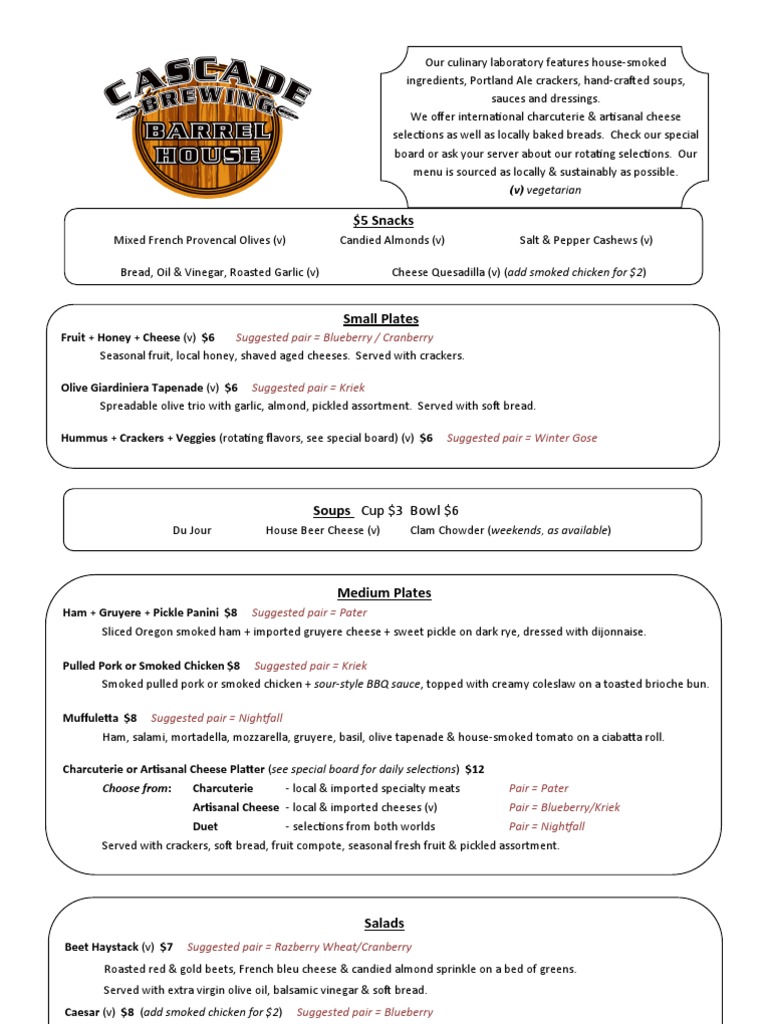 Menu - 01 27 12 | PDF | Pickling | Salad