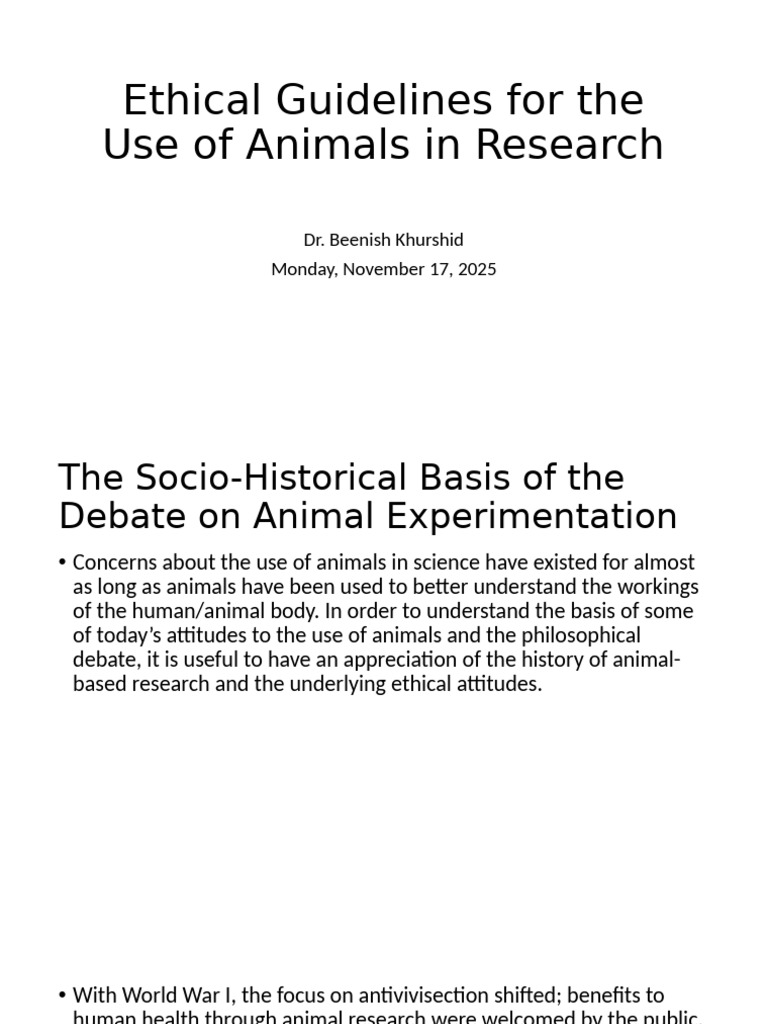Ethical Animal Research Guidelines | PDF | Animal Testing | Animal Welfare