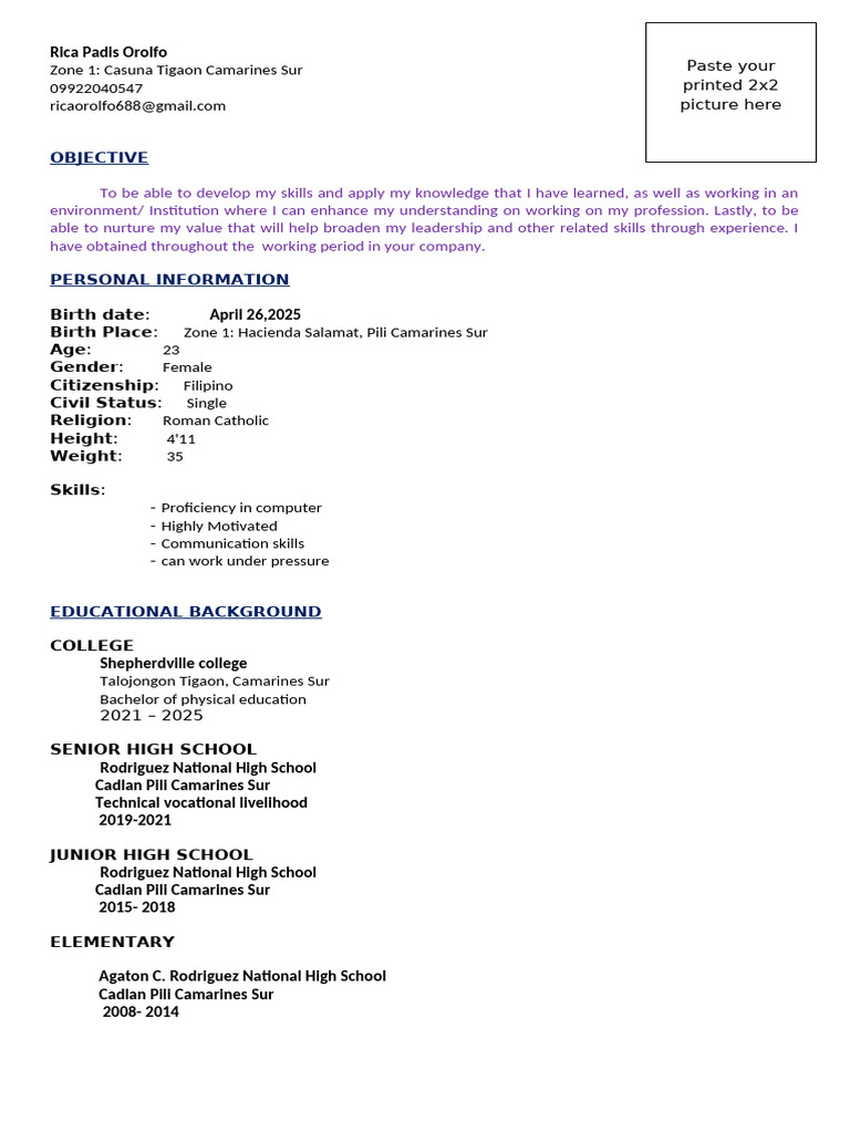 Resume Template | PDF | Cognition | Intelligence