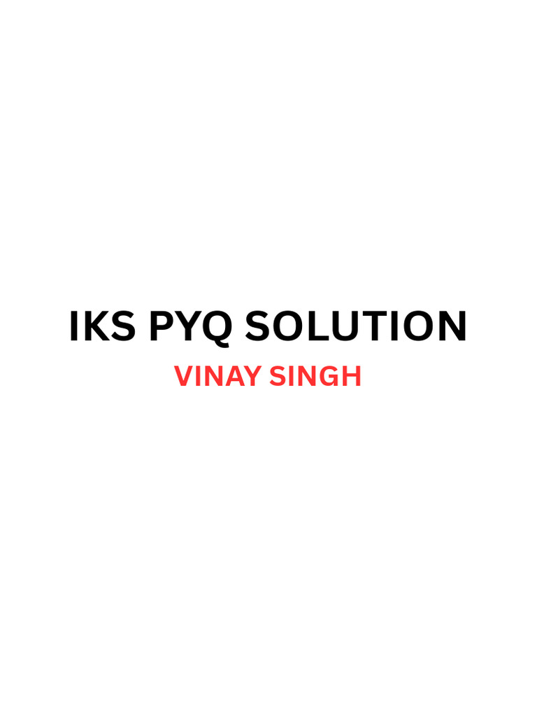 Iks 2023 Pyq Solution | PDF