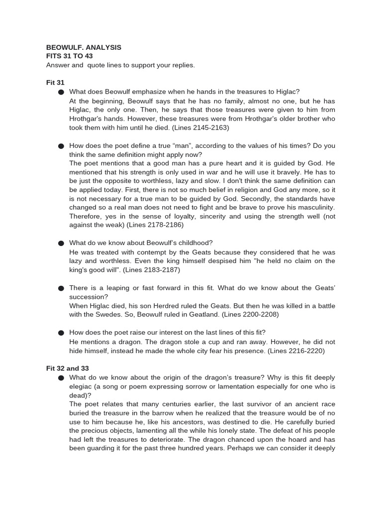 Beowulf Last Part | PDF | Beowulf | Geats