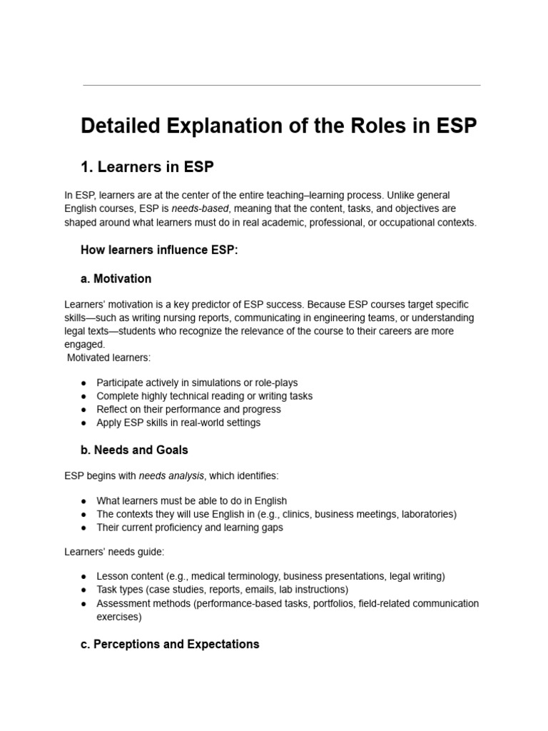 Esp Report Script | PDF | Learning | Teachers