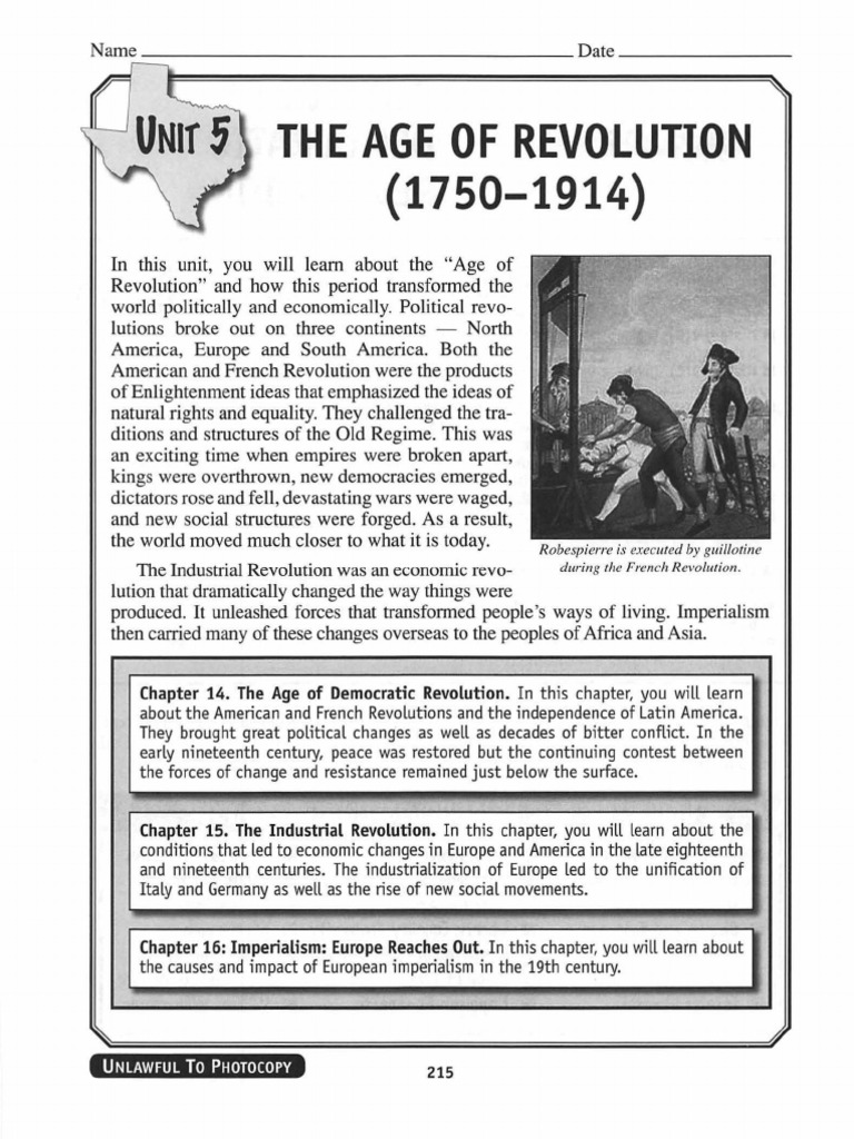 Age of Revolution: 1750-1914 Overview | PDF | French Revolution ...