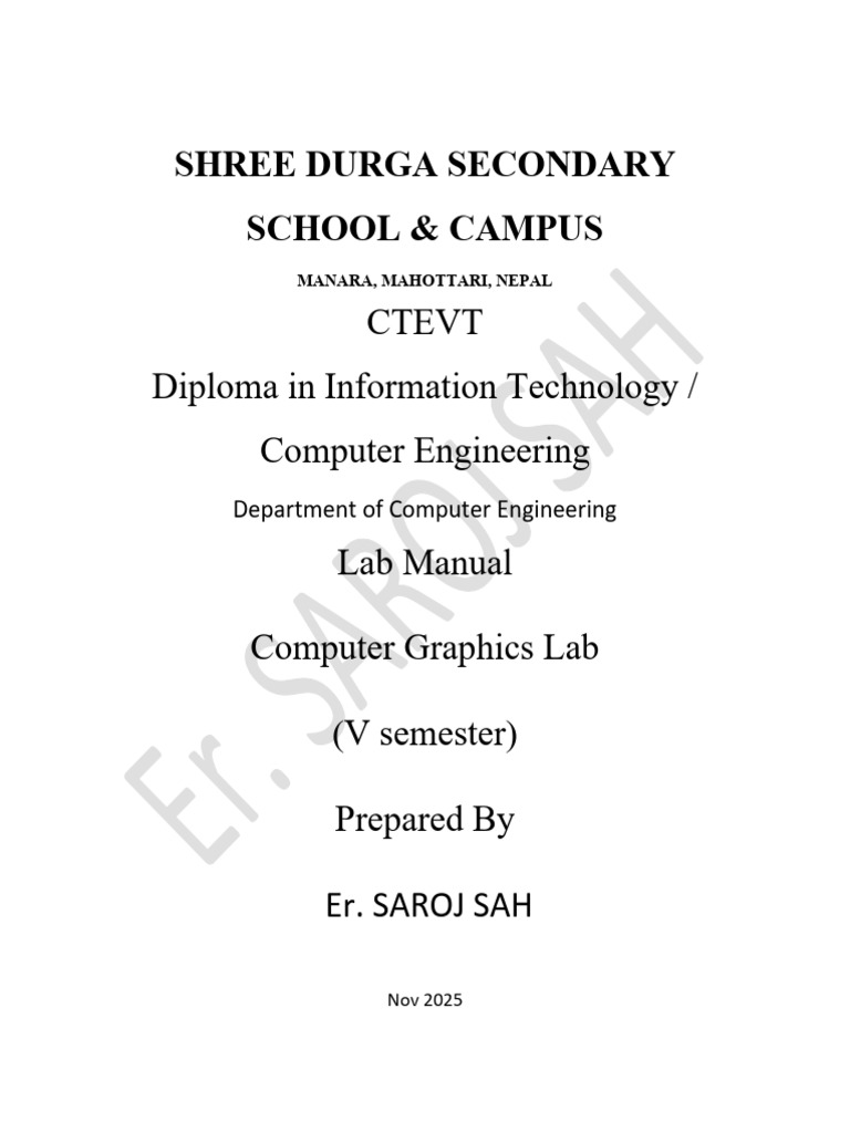 Computer Graphics Lab Manual | PDF | 2 D Computer Graphics | Cartesian ...