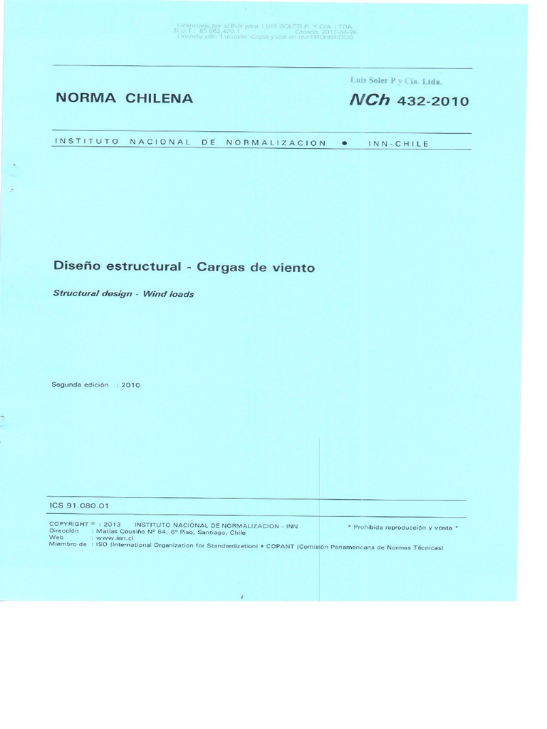 Nch0432-2010 - Diseño Estructural - Cargas de Viento | PDF