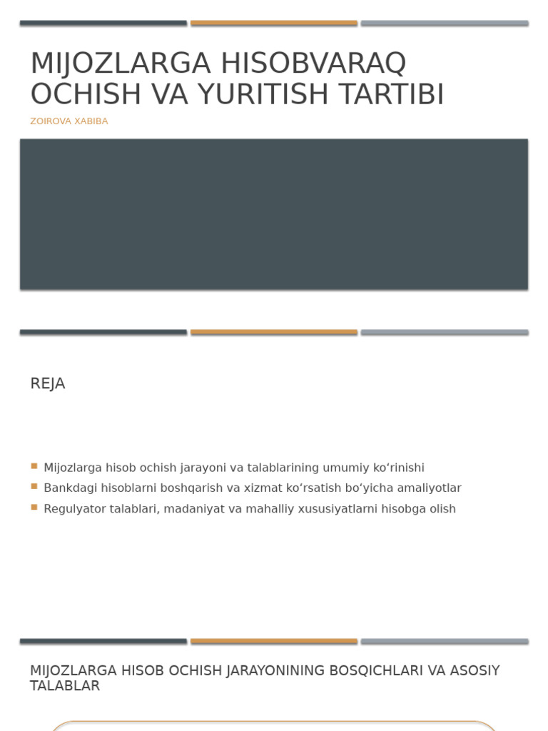 Mijozlarga Hisobvaraq Ochish Va Yuritish Tartibi | PDF