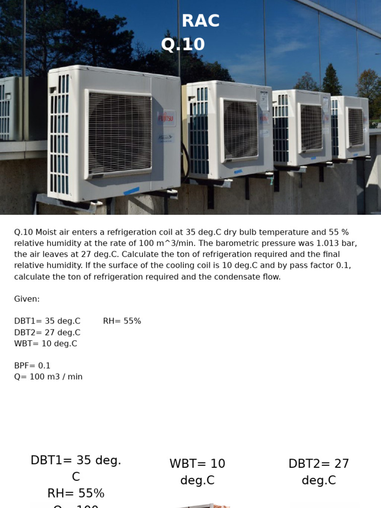 Psychrometric Chart solved example | PDF