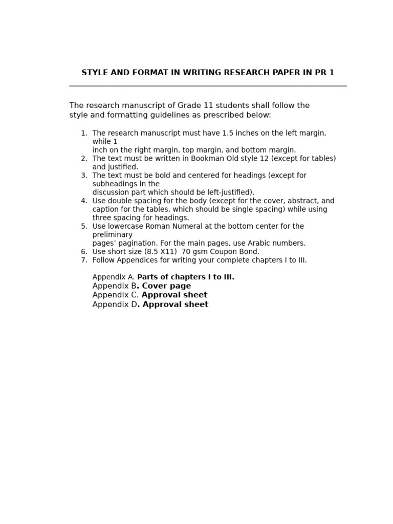 STYLE AND FORMAT IN WRITING Research Paper in PR 1 | PDF | Science ...