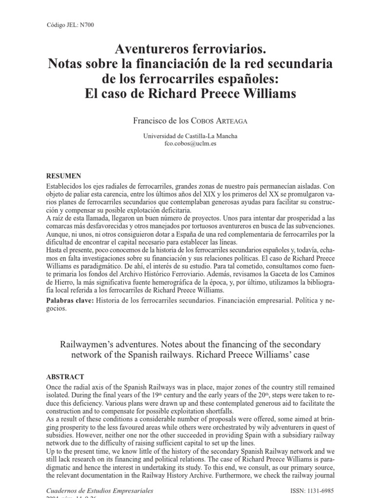 Richard Preece Williams | PDF | Madrid | Transporte ferroviario
