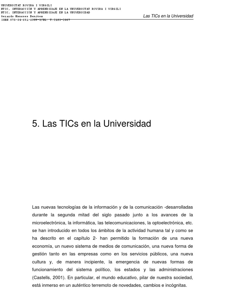 Impacto de las TIC en la Educación Universitaria | PDF