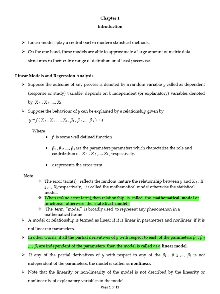 LECTURE 1 INTRODUCTION TO APPLIED REGRESSION ANALYSIS | PDF | Linear Regression | Regression ...