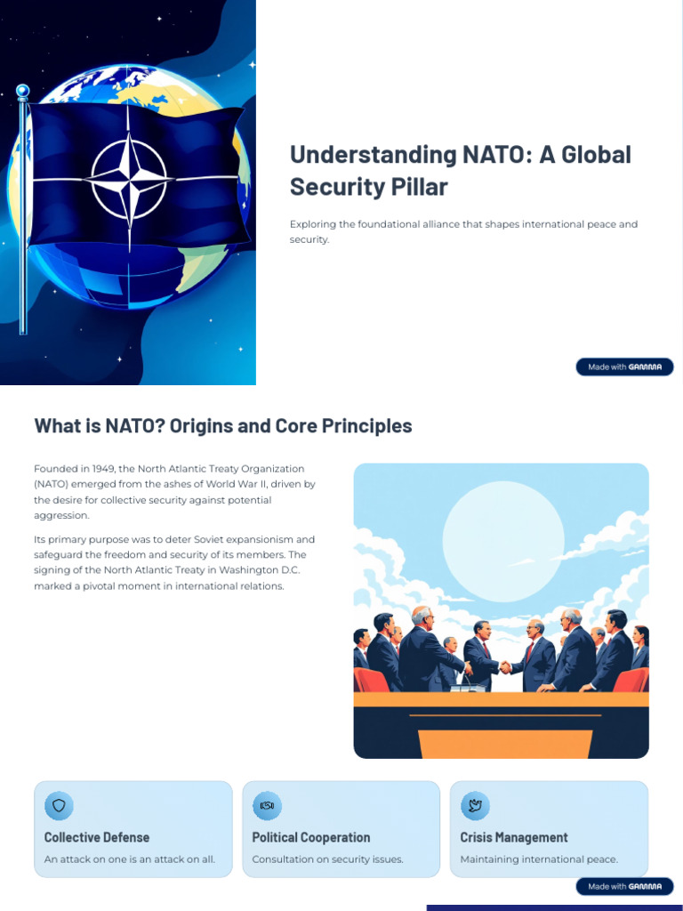 NATO: History, Structure, and Challenges | PDF | Nato | Securities