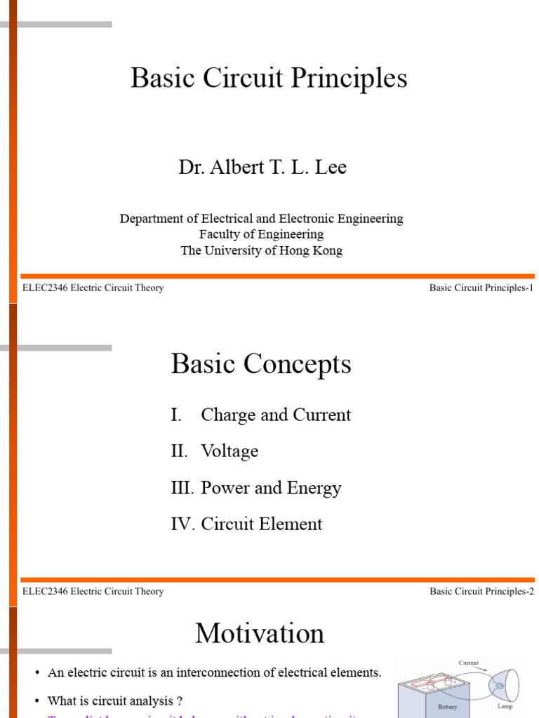 01 Basic Circuit Principles PDF | PDF | Voltage | Electrical Network